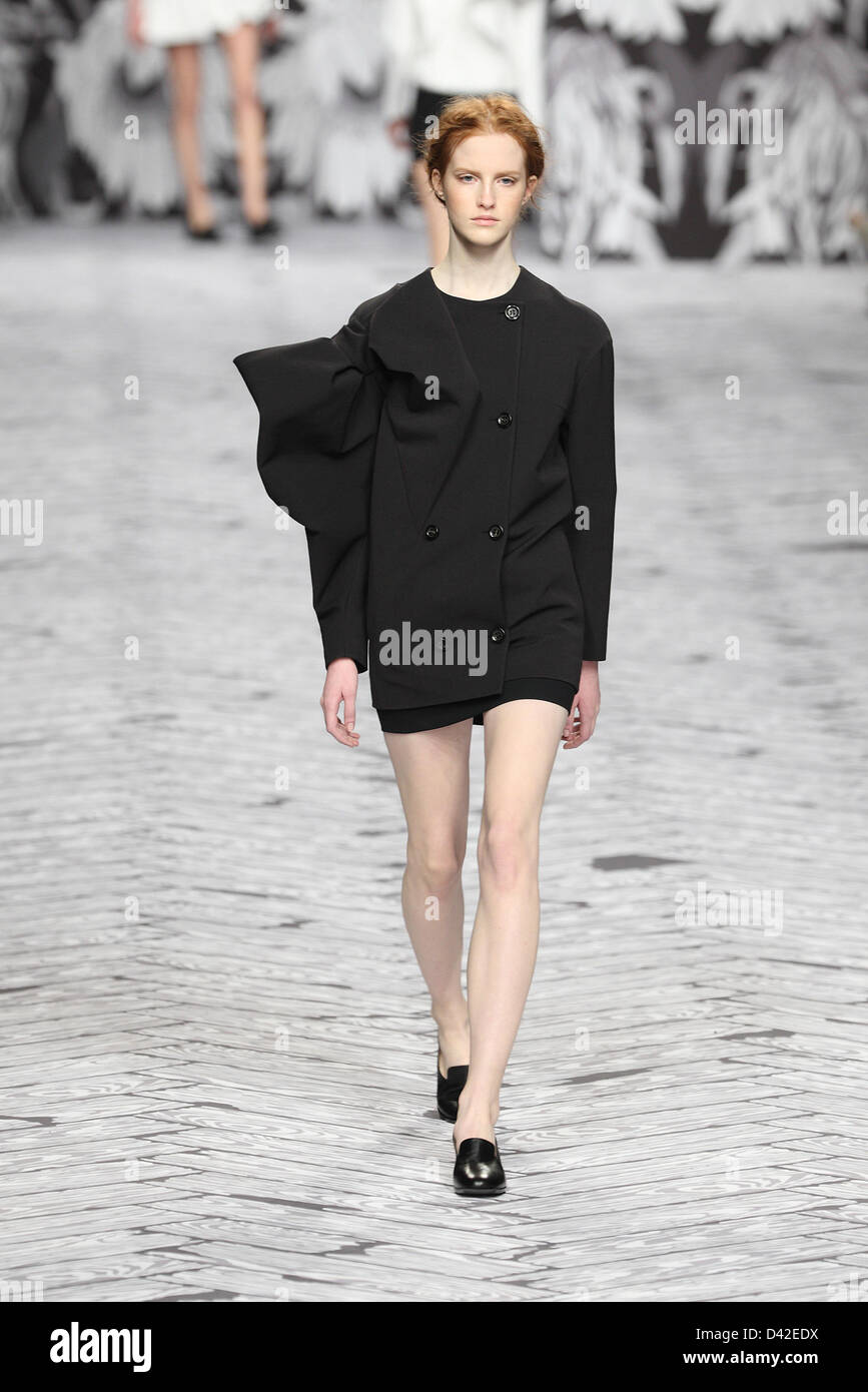 Paris, France. 2nd March 2013. A model wears a creation by Viktor ...