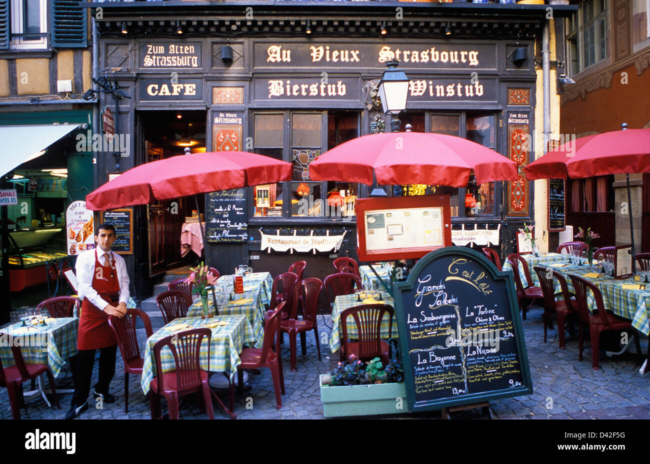 Restaurant Cafe Au Vieux Strasbourg Alsace France Stock Photo - Alamy