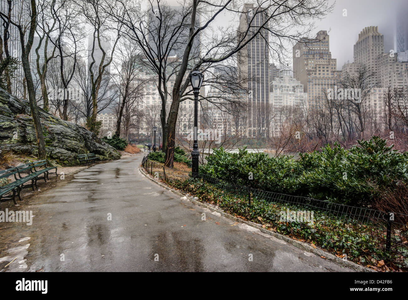 Central Park New York City Rain Stock Photos & Central Park New York ...