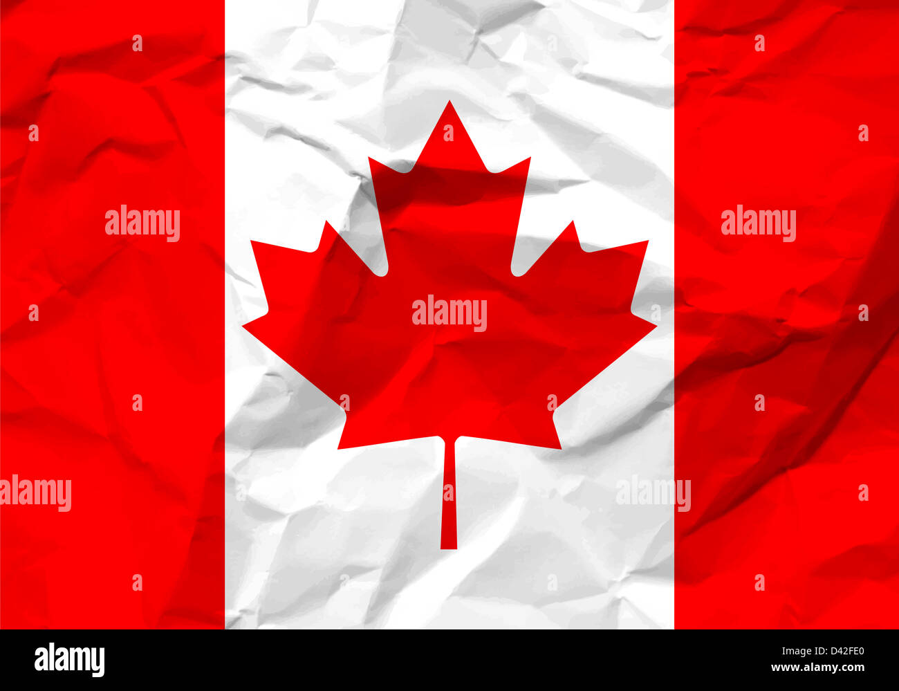 Crumpled paper Canada flag textured background. Vector illustration ...