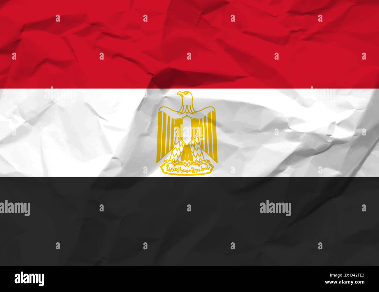 Crumpled paper Egypt flag textured background. Vector illustration ...