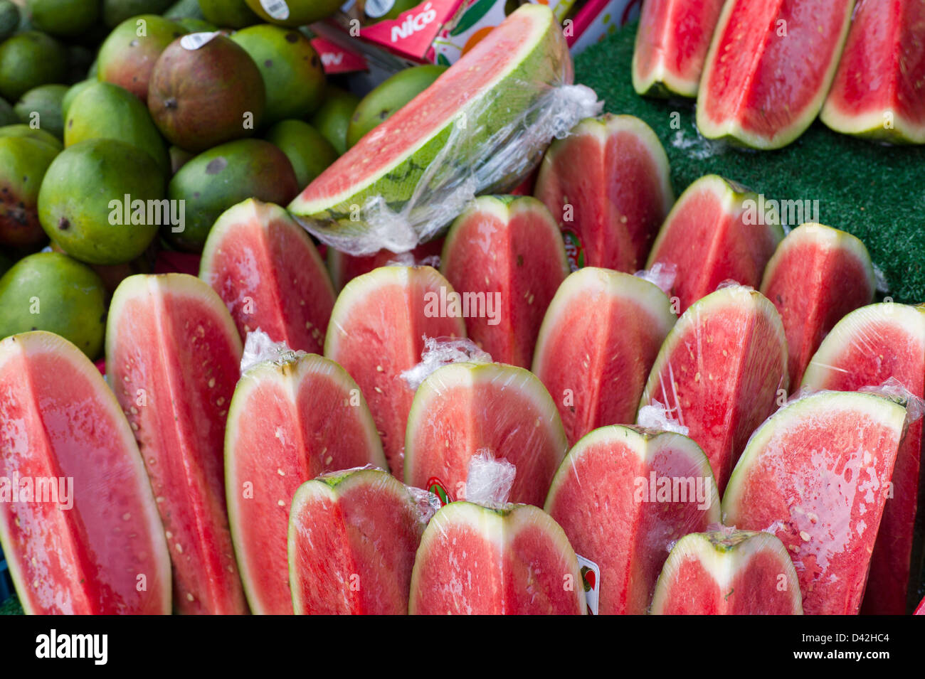 Berlin, Germany, watermelons at a fruit stand Stock Photo - Alamy