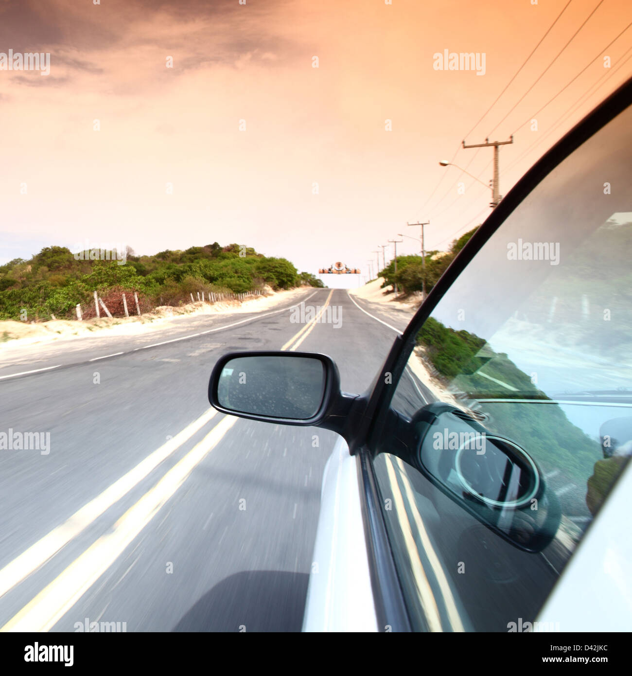 speedy day drive on car Stock Photo - Alamy