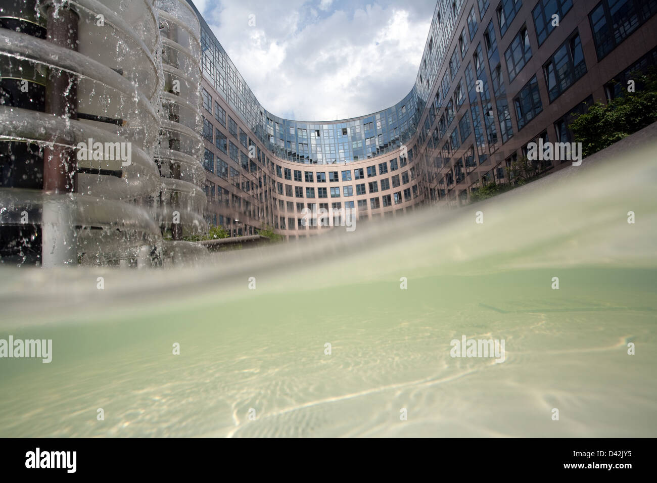 Berlin, Germany, waves of a fountain at the Federal Ministry of the ...