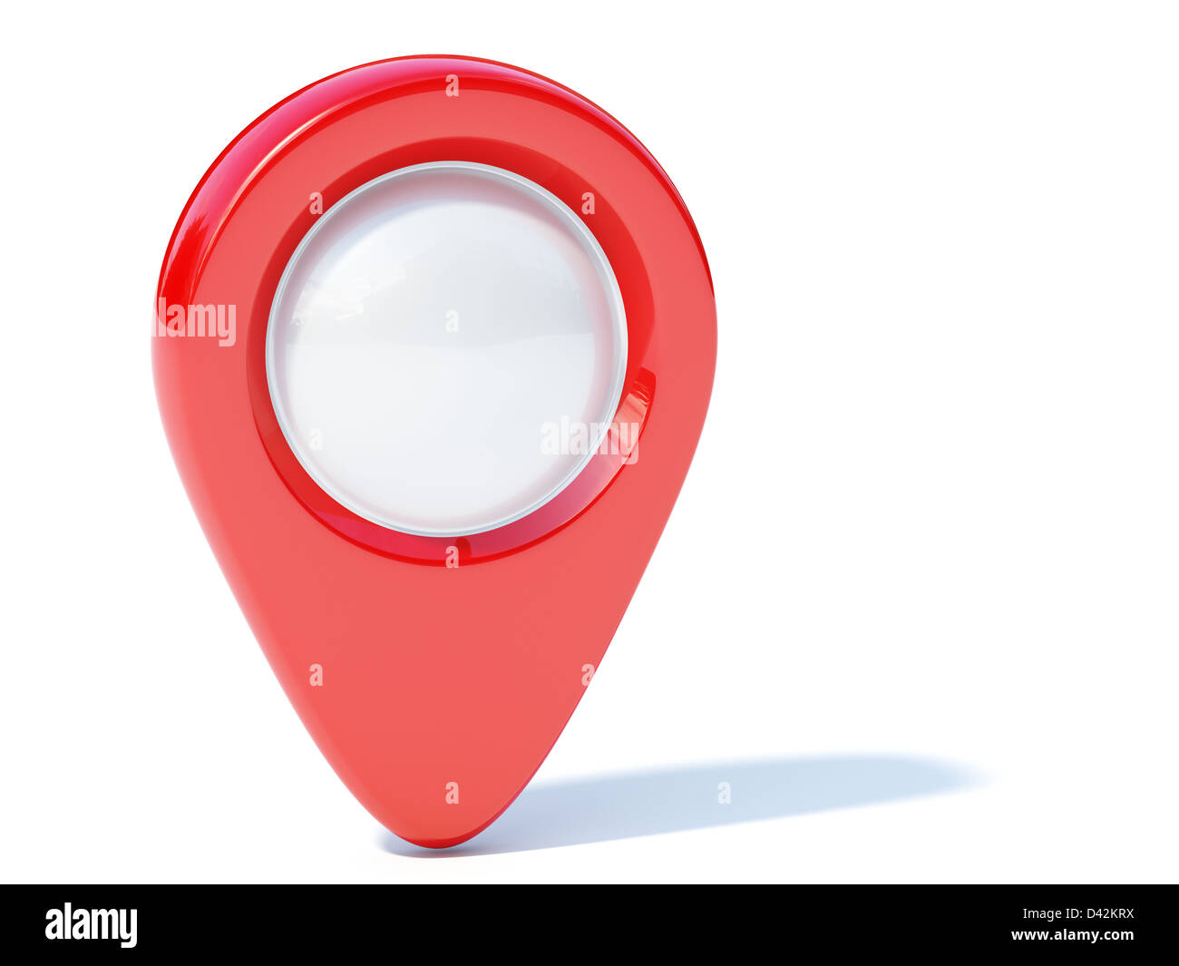 3d illustration of red navigation marker with shadow Stock Photo - Alamy