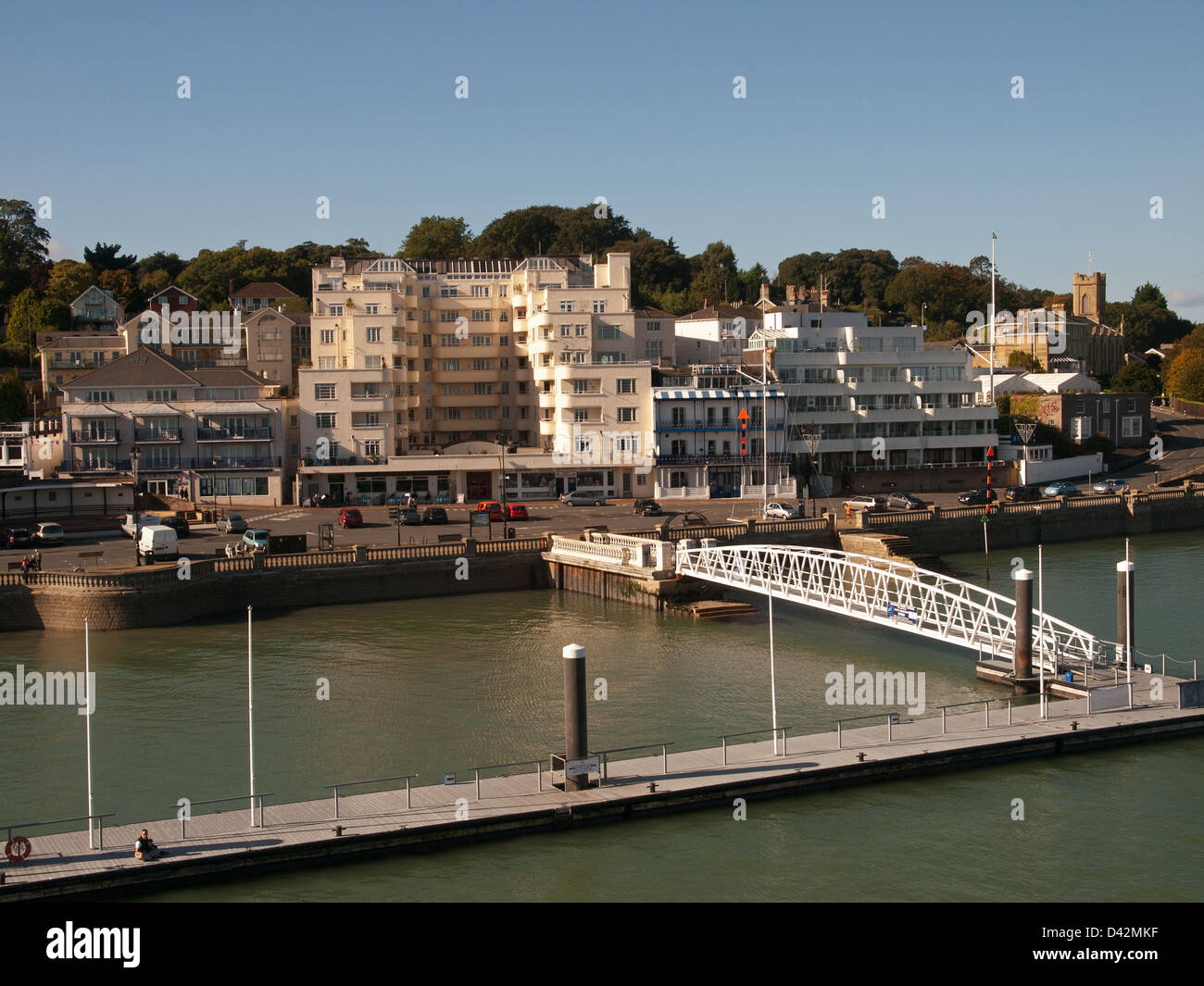The Parade road and Trinity Landing pontoon West Cowes Isle of Wight ...
