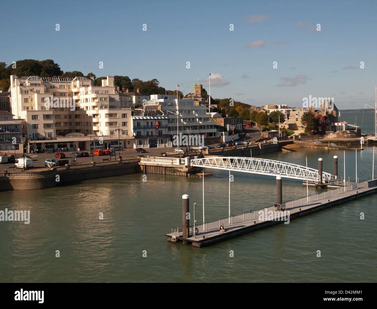 The Parade road and Trinity Landing pontoon West Cowes Isle of Wight ...