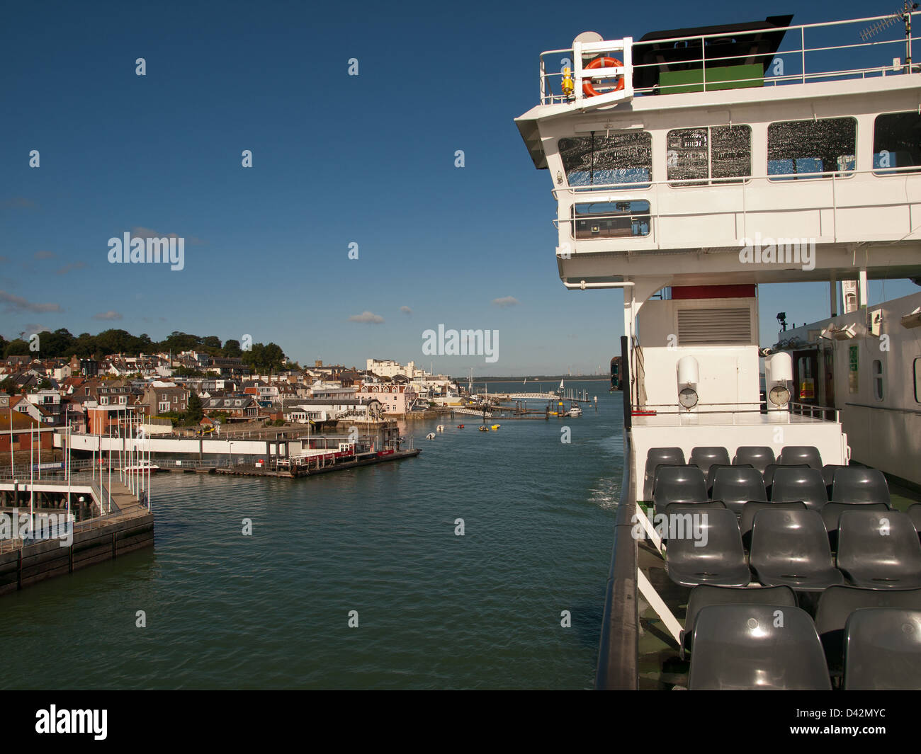View of West Cowes Isle of Wight England UK from Red Funnel car ferry ...
