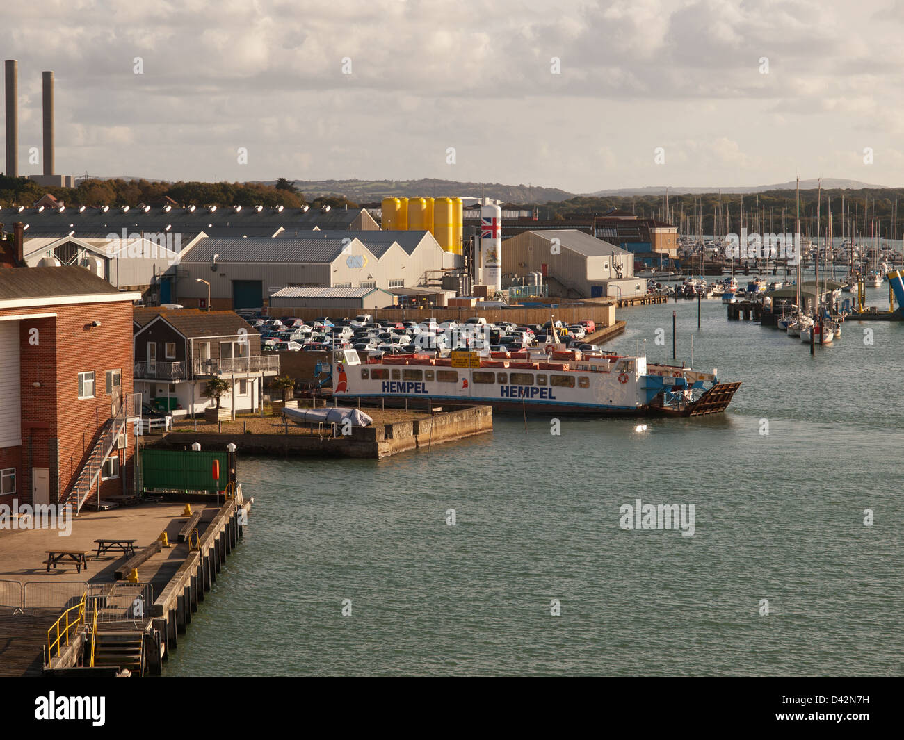 Floating Bridge and GKN Aerospace factory East Cowes Isle of Wight ...