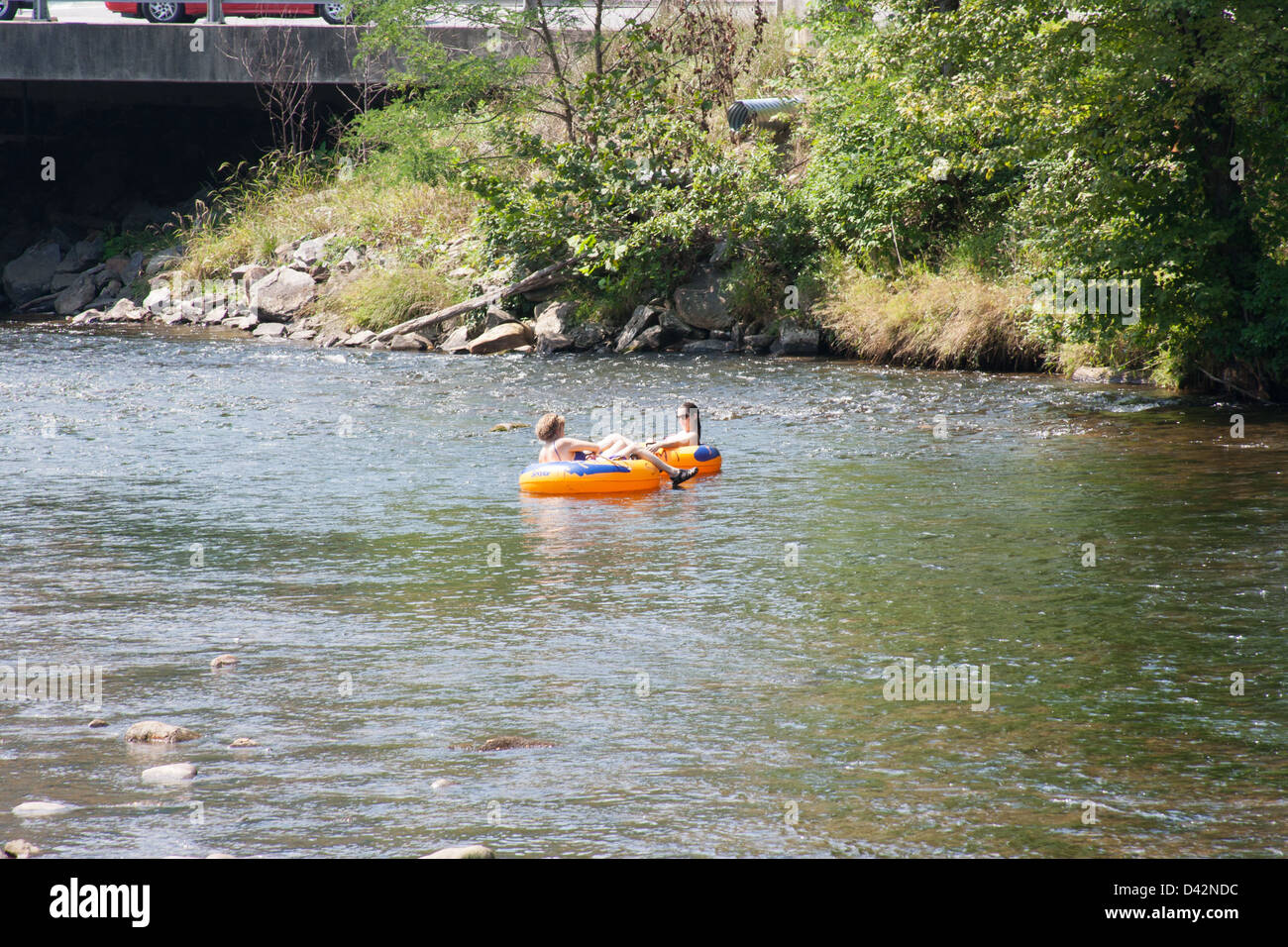 Women Rafting Down The River Stock Photo - Alamy
