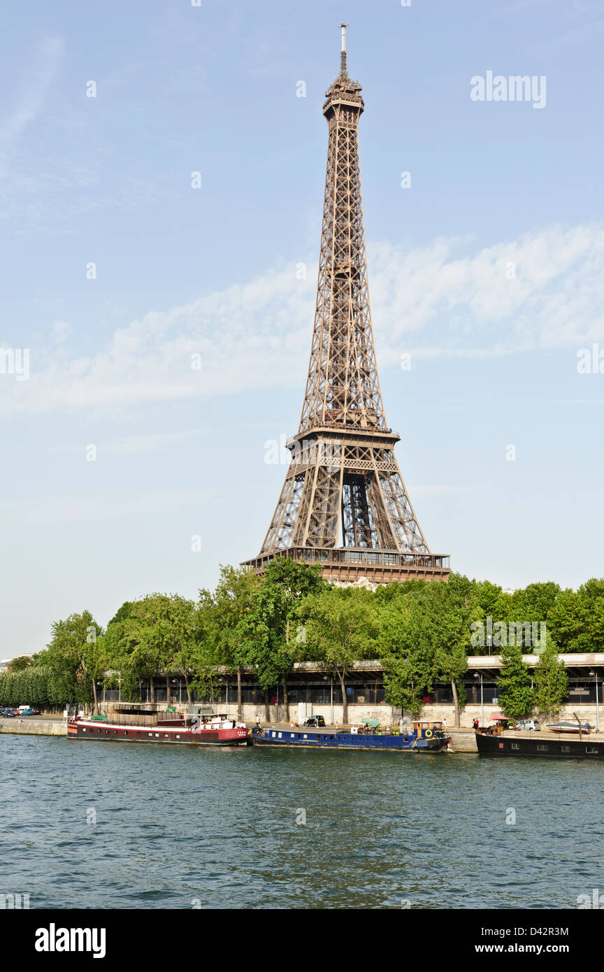Eiffel Tower by Seine river, Paris, France Stock Photo - Alamy