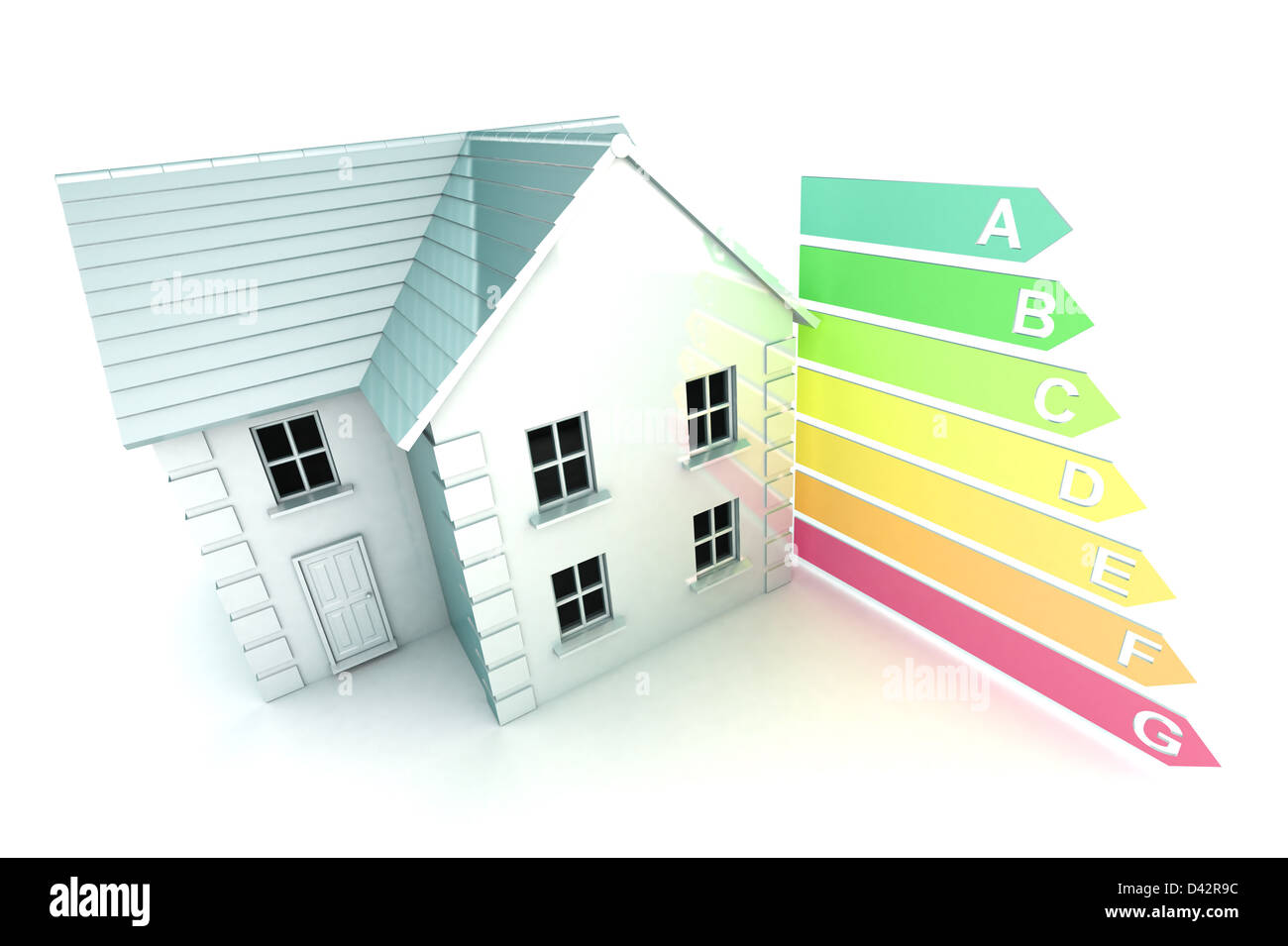 A Colourful 3d Rendered Energy Rating Concept Illustration Stock Photo ...