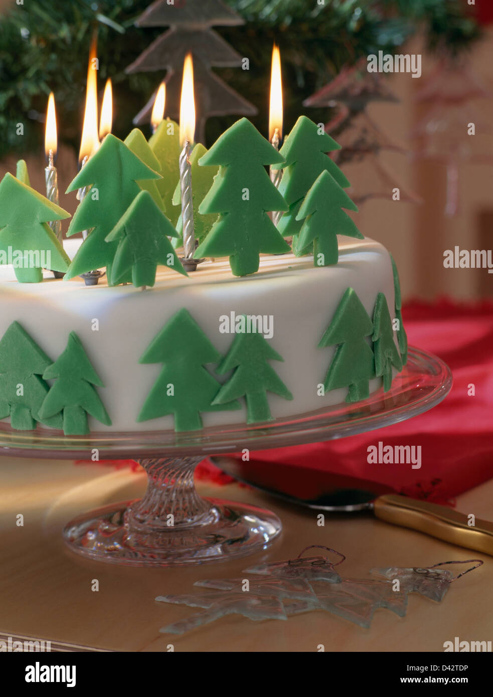 Close up christmas cake candles hi-res stock photography and images - Alamy