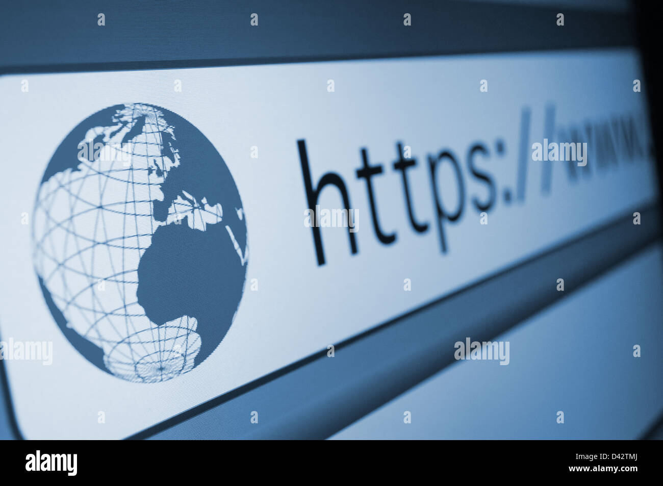 Closeup of Computer Screen With Address Bar of Web Browser Stock Photo ...