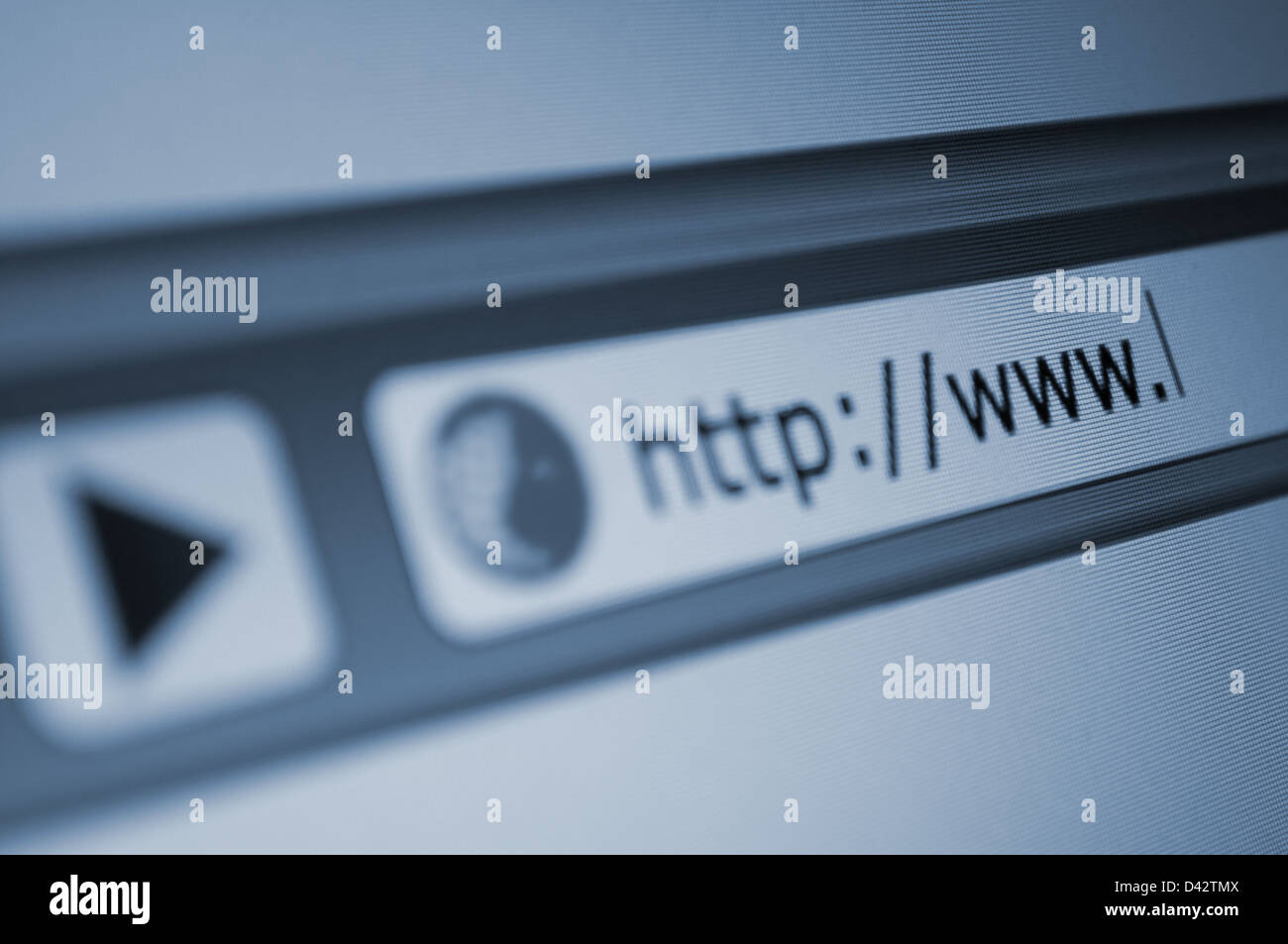 Closeup of Computer Screen With Address Bar of Web Browser Stock Photo ...