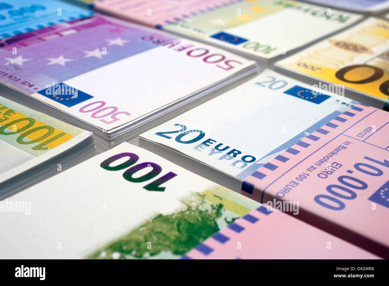 Freiburg, Germany, money stack with euro notes Stock Photo - Alamy