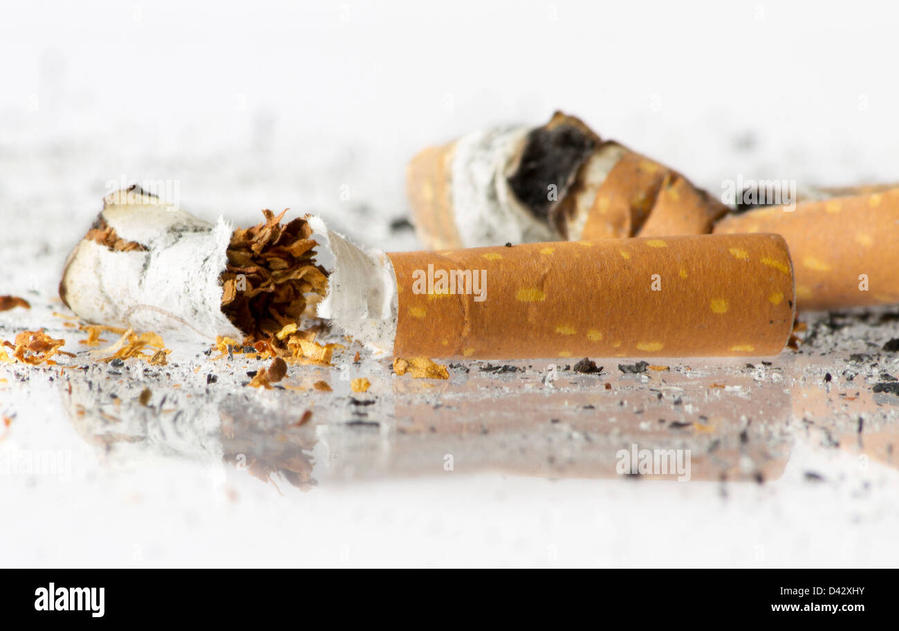 Close up of the consumed cigarettes Stock Photo - Alamy