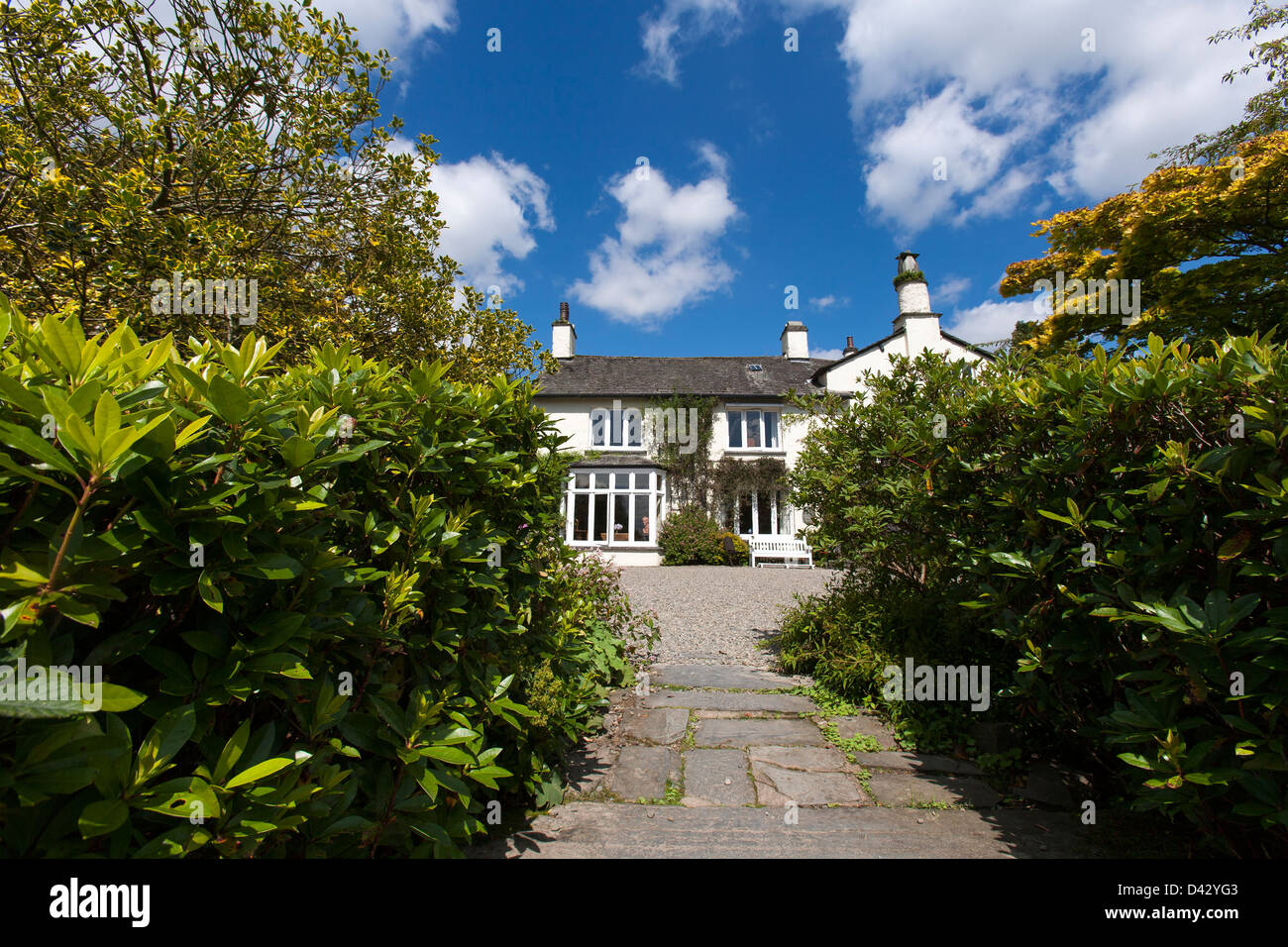 A view from the garden of the home of William Wordsworth at Rydal Mount ...