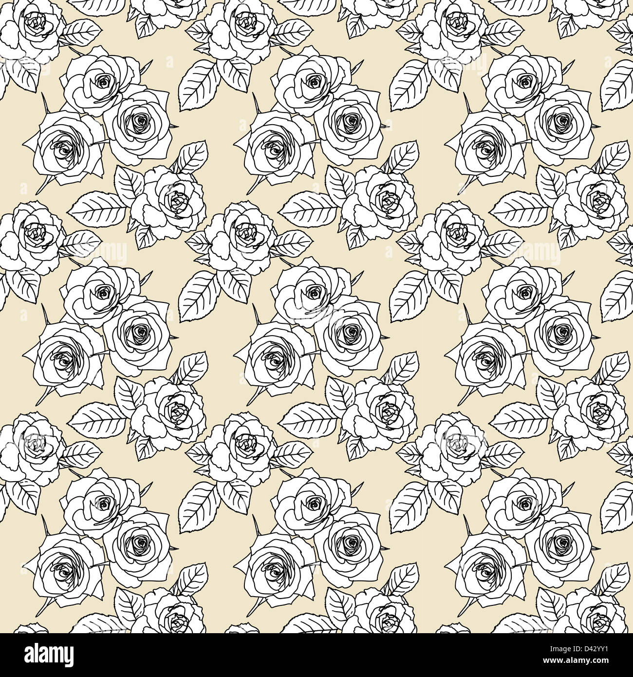 Seamless wallpaper with rose flowers Stock Photo - Alamy