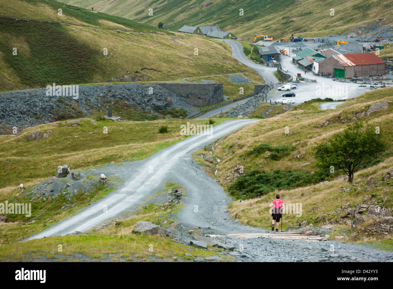 Honister pass and hiker hi-res stock photography and images - Alamy