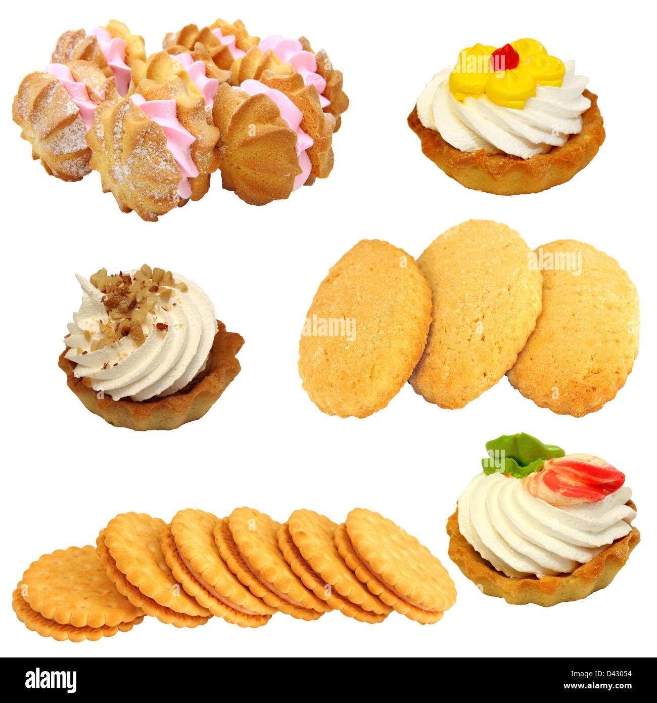 Set of cookies of the various form on a white background Stock Photo ...