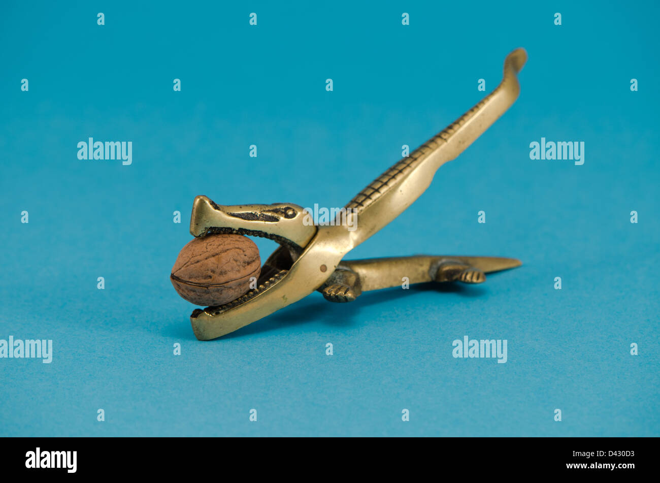 golden color steel crocodile form nut shell crush tool with walnut ...