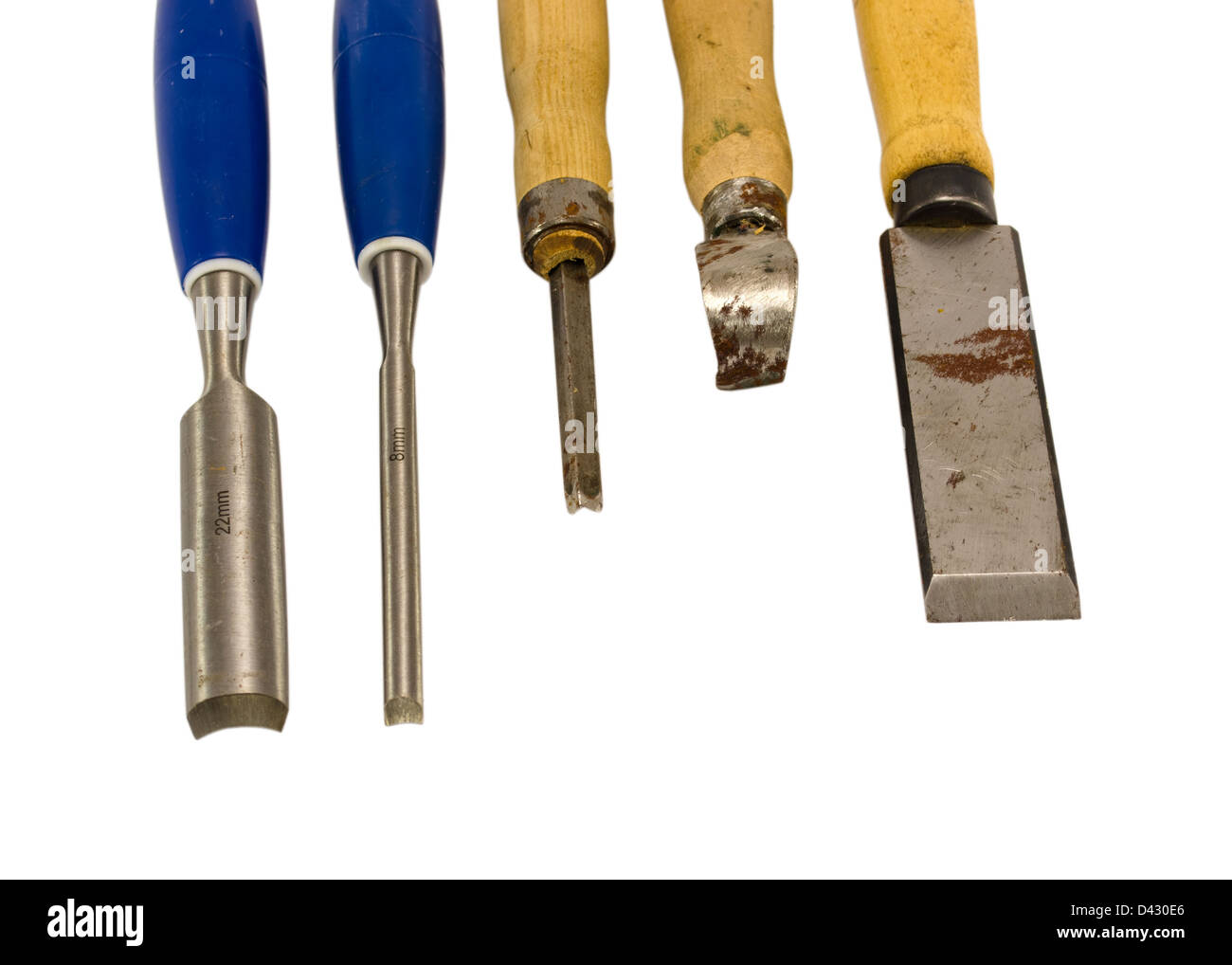 five various different chisel graver carve tools collection for wood ...