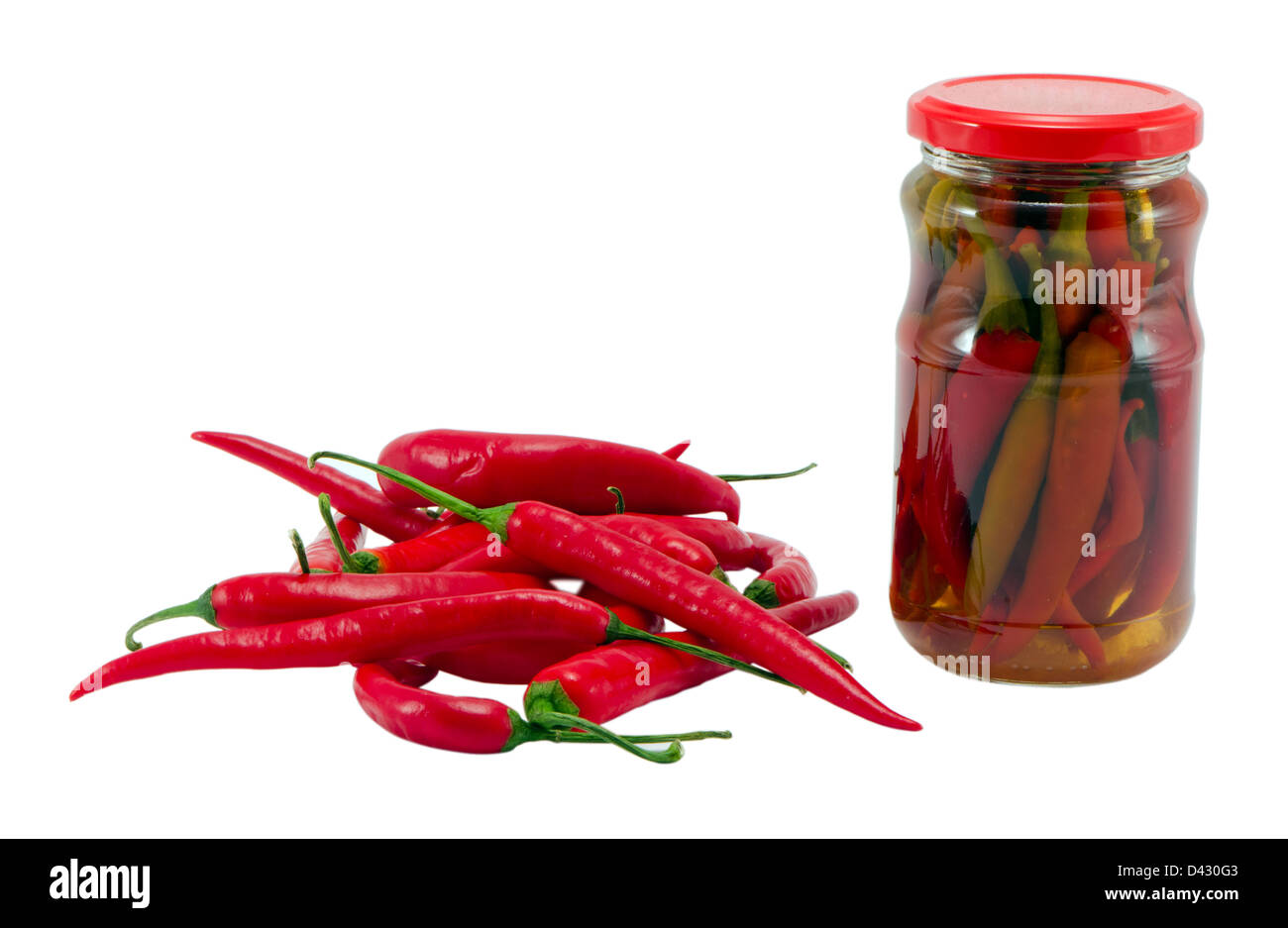 ecological red hot chilli pepper paprika preserved canned in glass pot ...