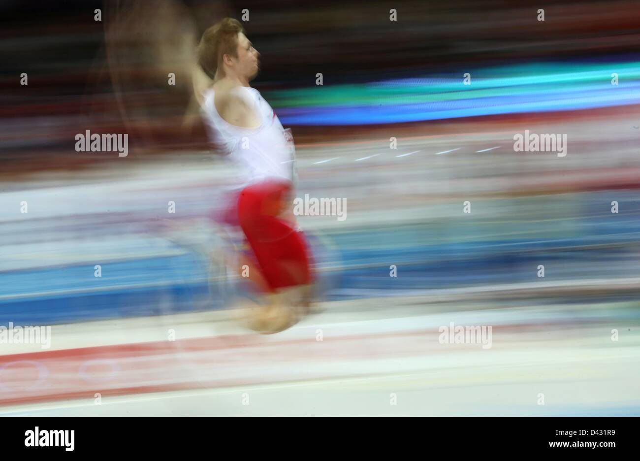 Adrian Strzalkowski of Poland competes in the men's long jump ...