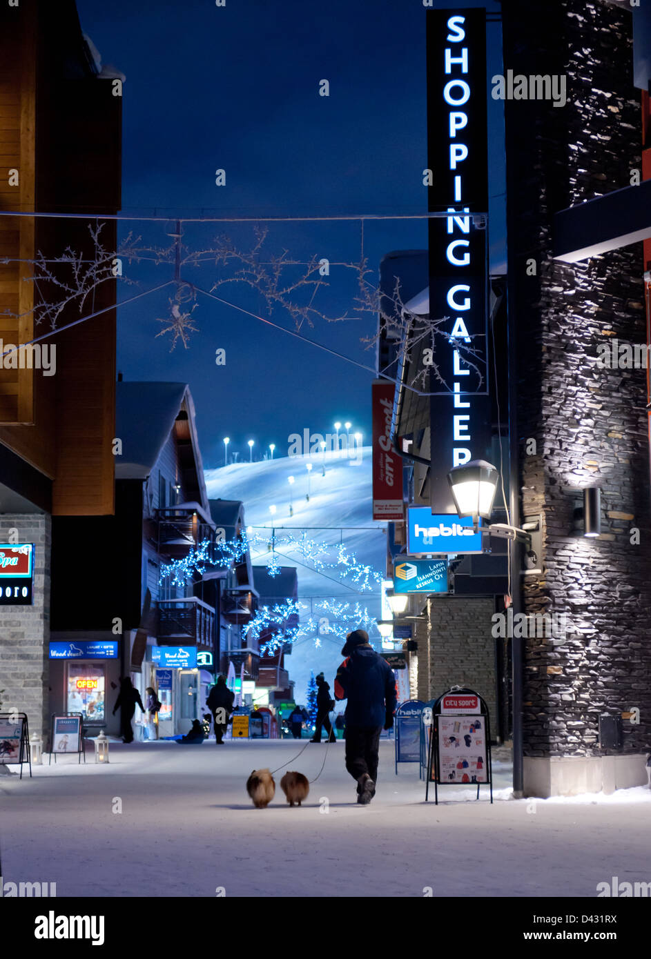 lappland shopping, street, skis Stock Photo - Alamy