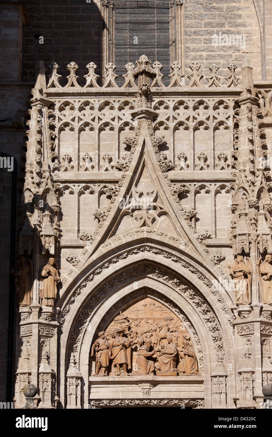 Tympanum with relief depicting the Adoration of the Three Wise Men and ...
