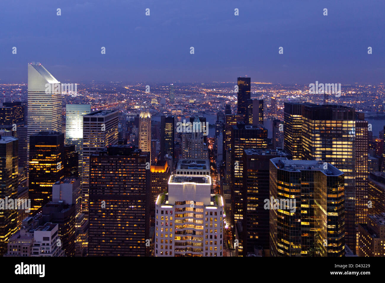 panoramic view from Top of the Rock observatory on Rockefeller Center ...