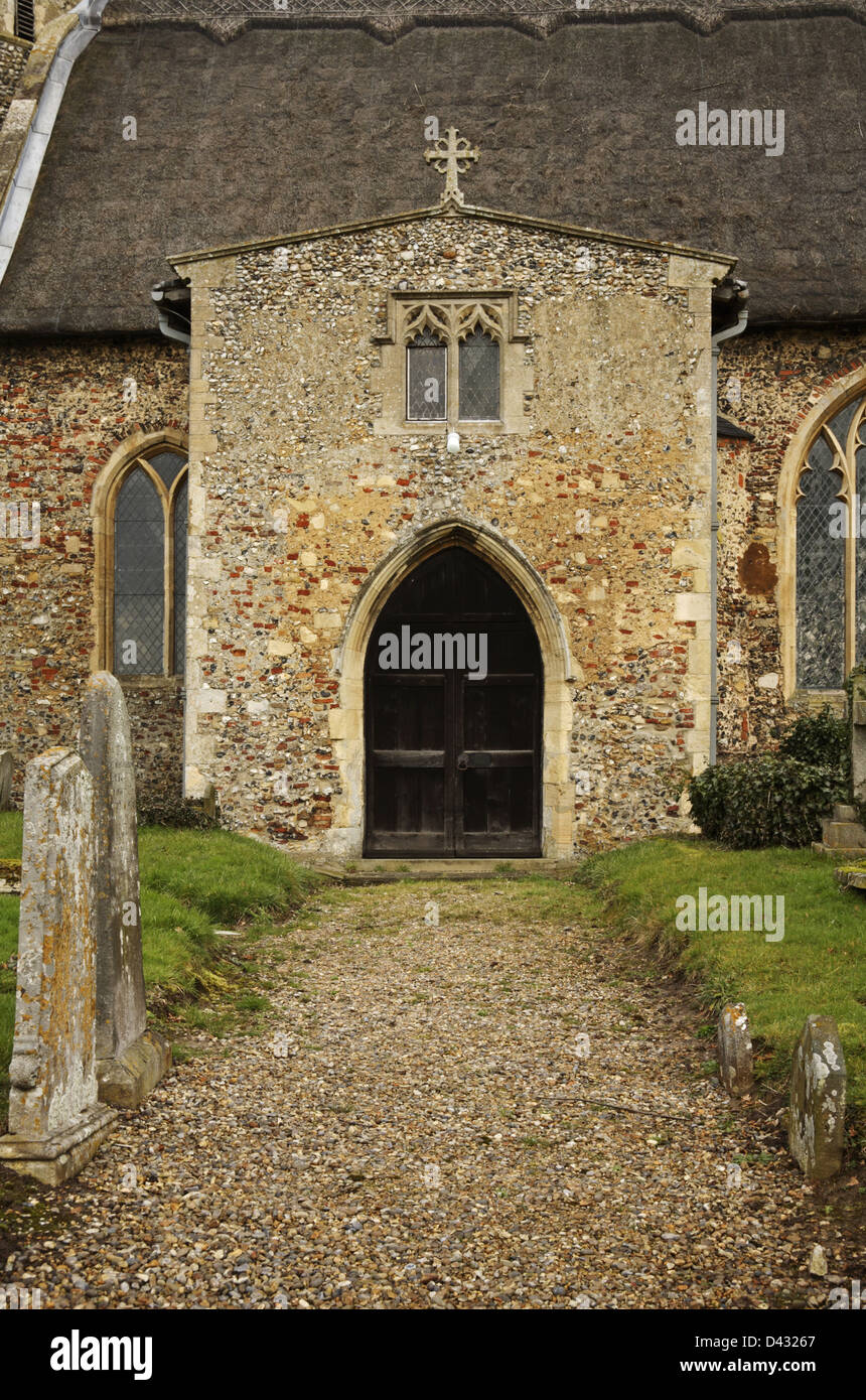 A view of the south porch of the parish church of St Edmund at Acle ...