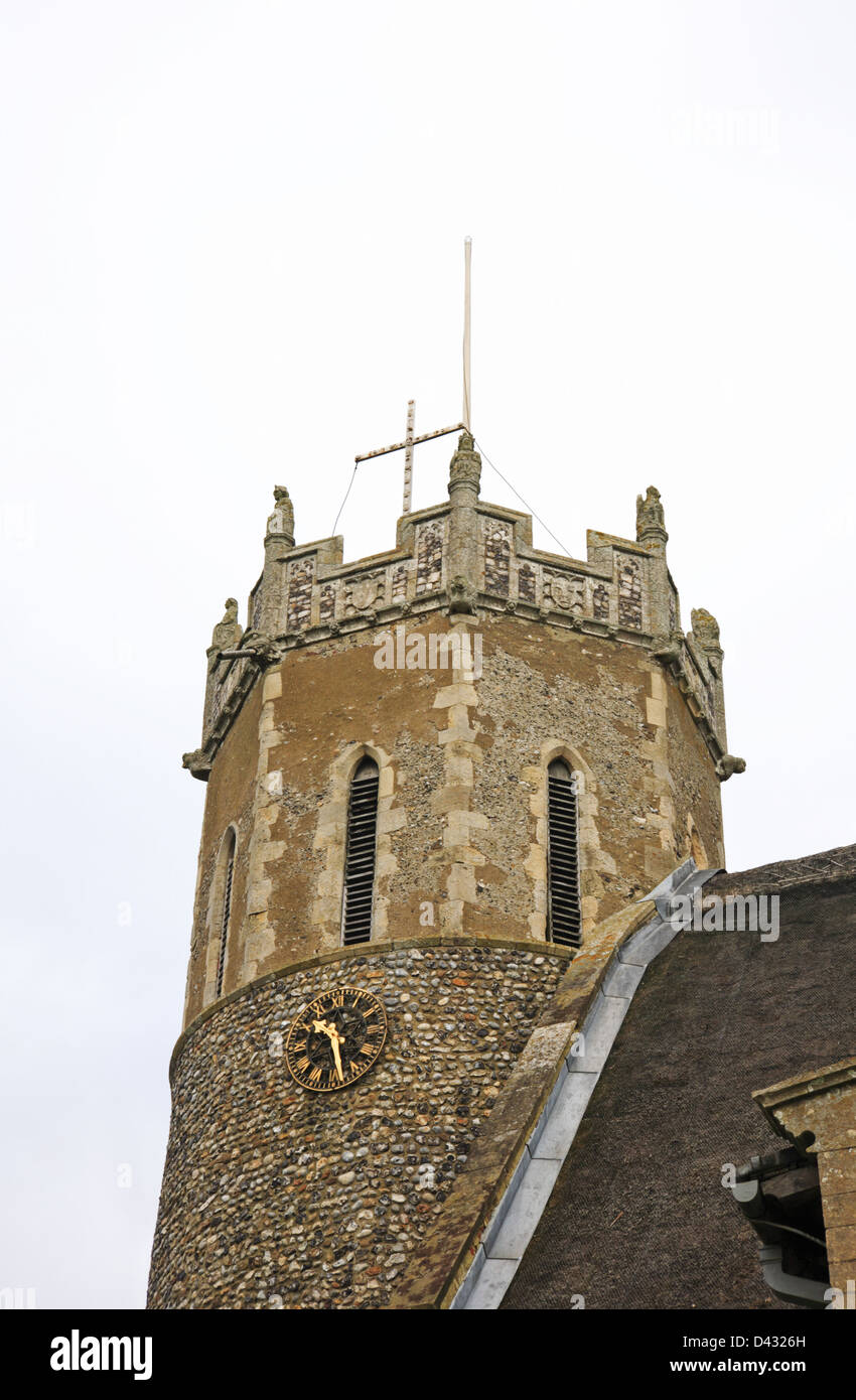 A view of the octagonal belfry of the parish church of St Edmund at ...
