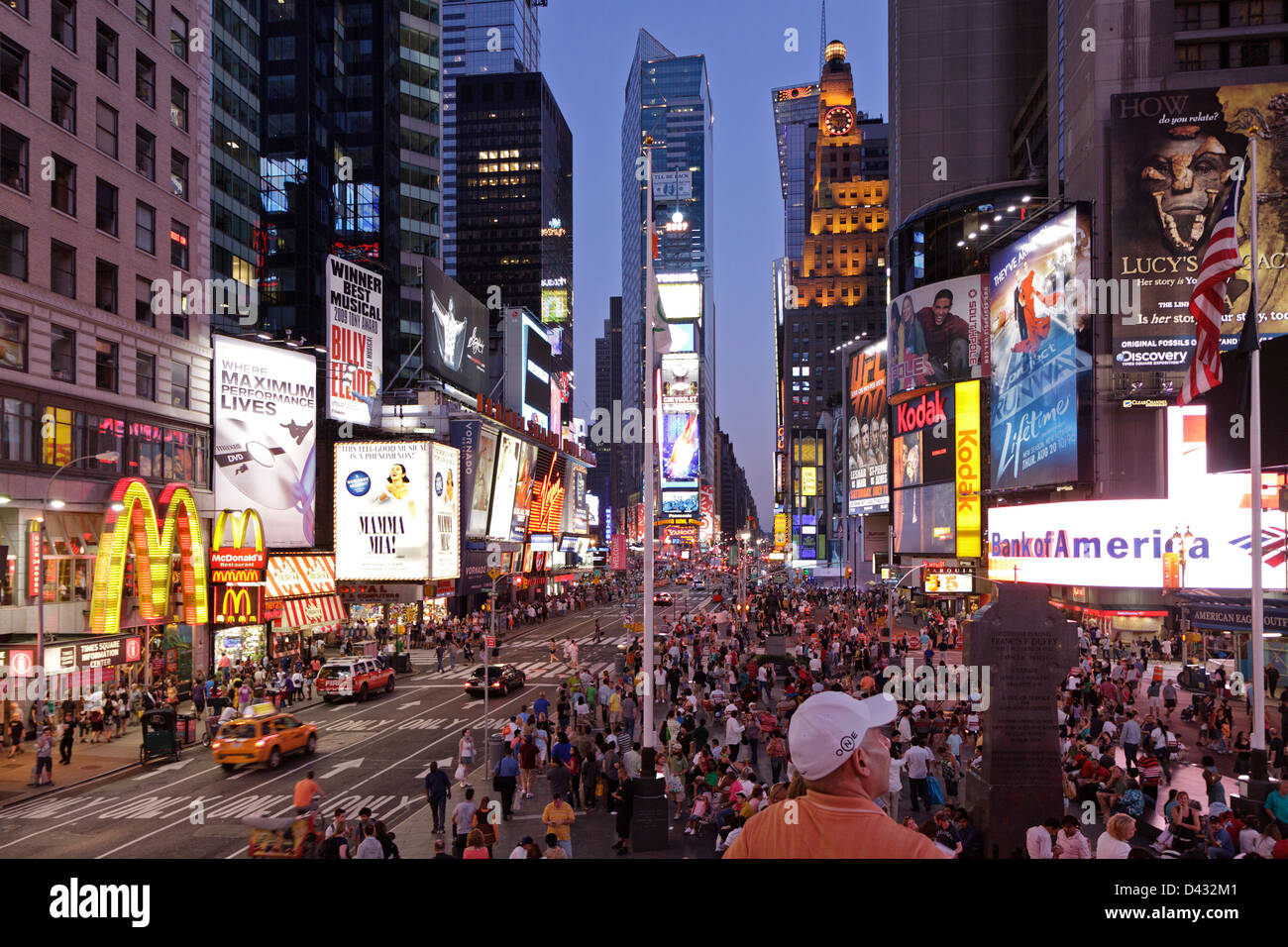 Times Square in the evening, Manhattan, New York Stock Photo - Alamy