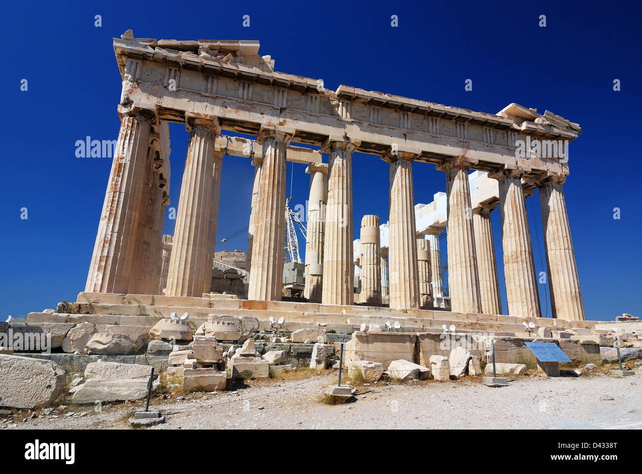The Parthenon, a temple in the Athenian Acropolis, Greece, dedicated to ...
