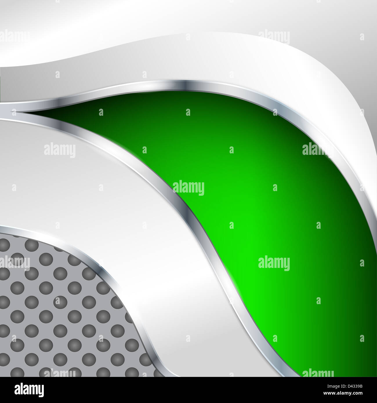Abstract metallic background with green element Stock Photo - Alamy