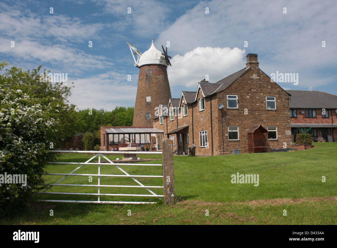 Wymondham Windmill. Built from ironstone and topped with brick, the ...