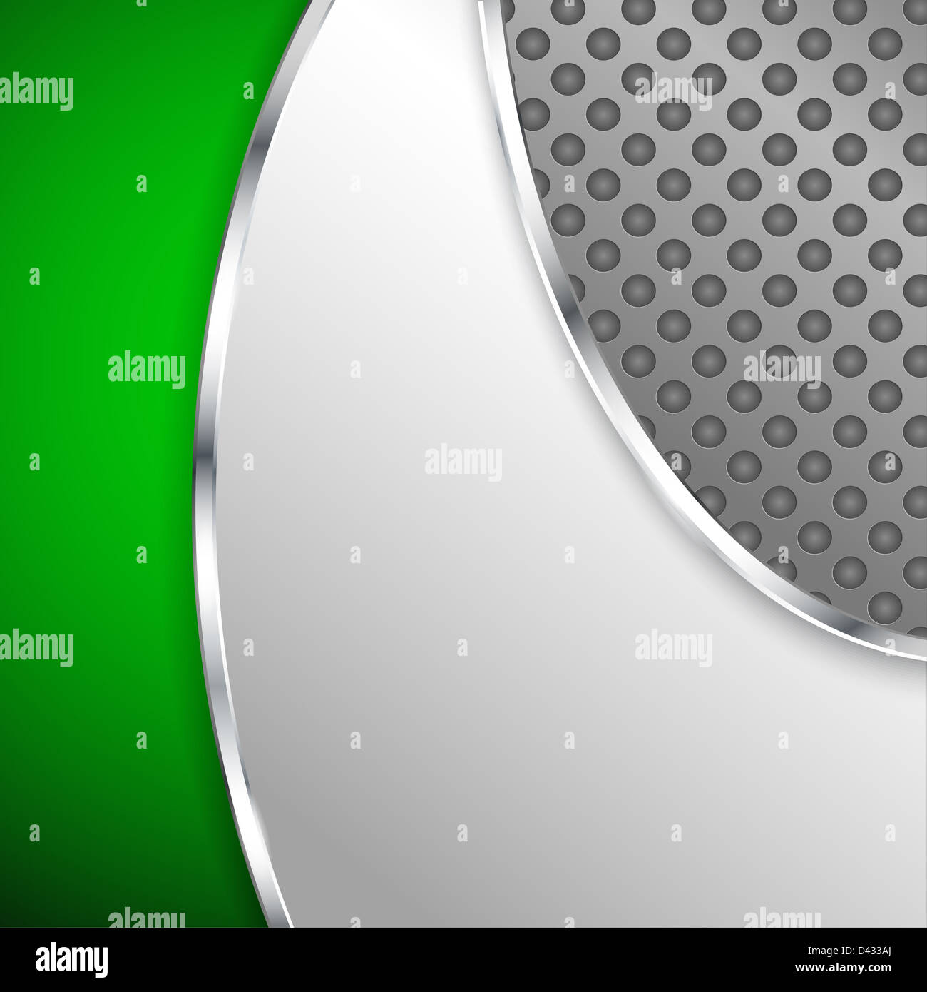 Abstract metallic background with green element Stock Photo - Alamy