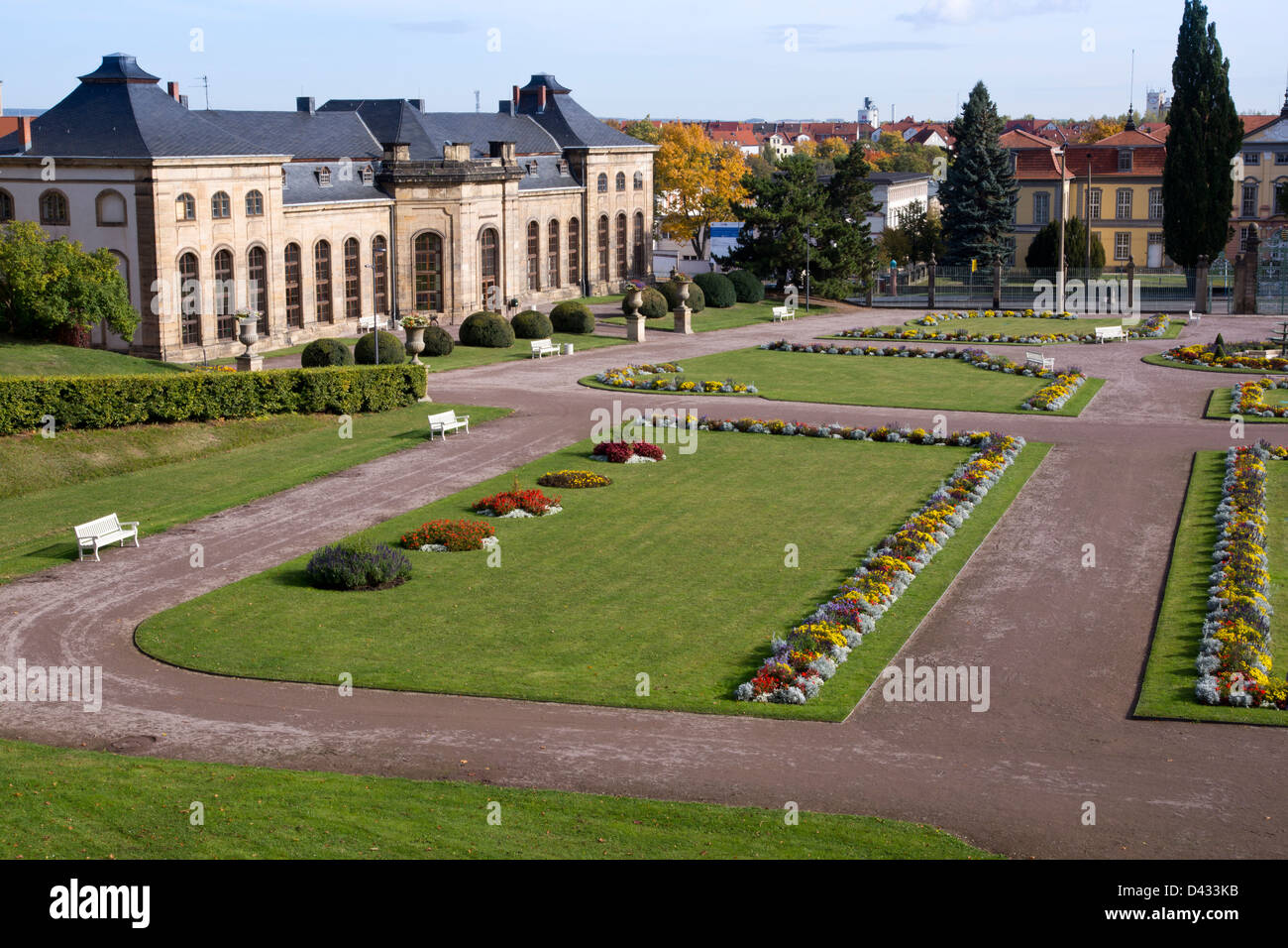 Orangery and baroque garden of Schloss Friedenstein castle, Gotha ...