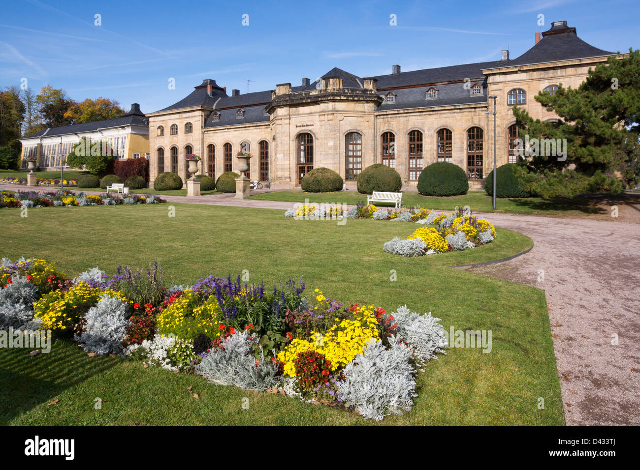 Orangery and baroque garden of Schloss Friedenstein castle, Gotha ...