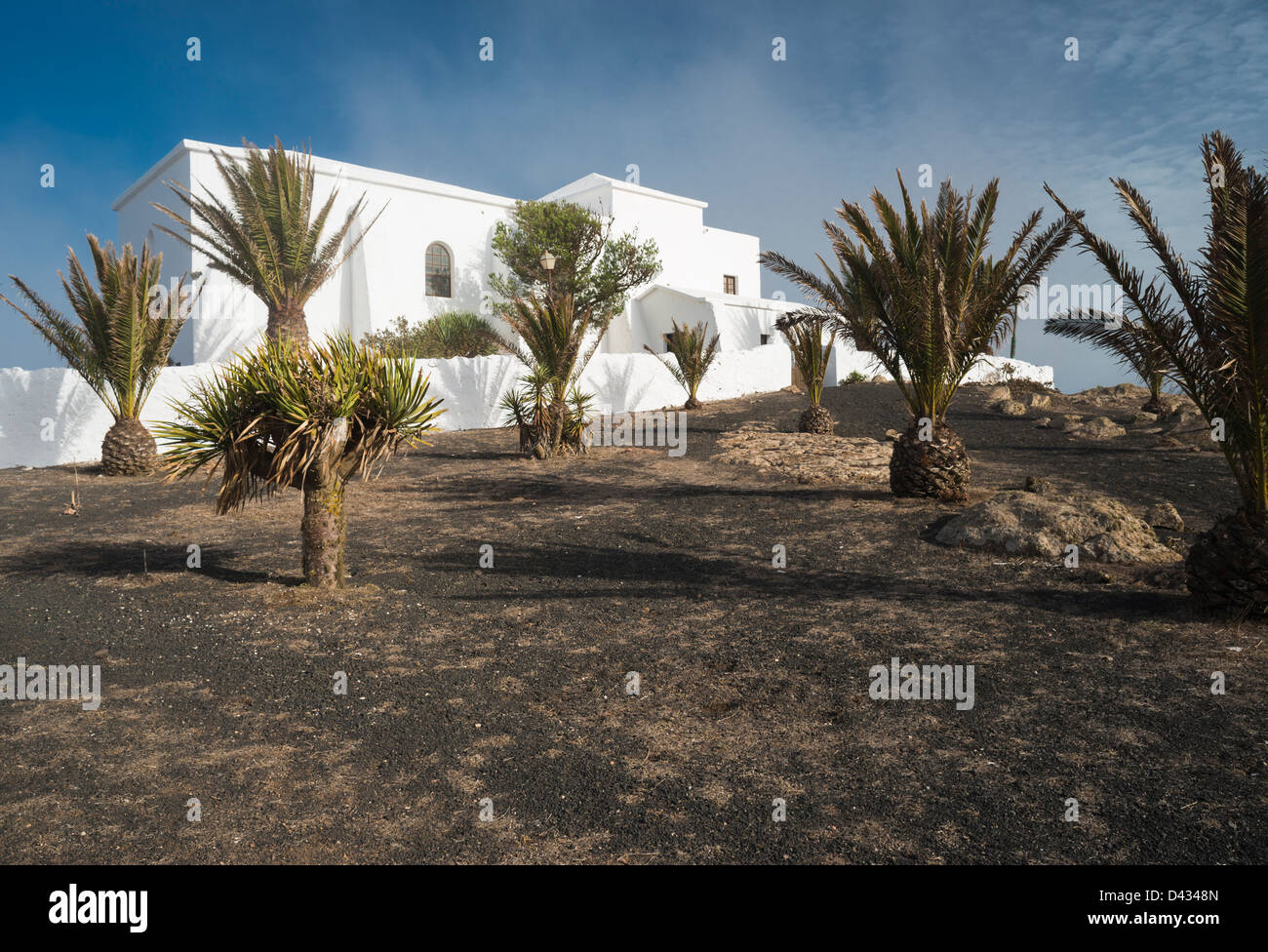 The church of Ermita de Las Nieves, situated on top of the Famara Cliff ...