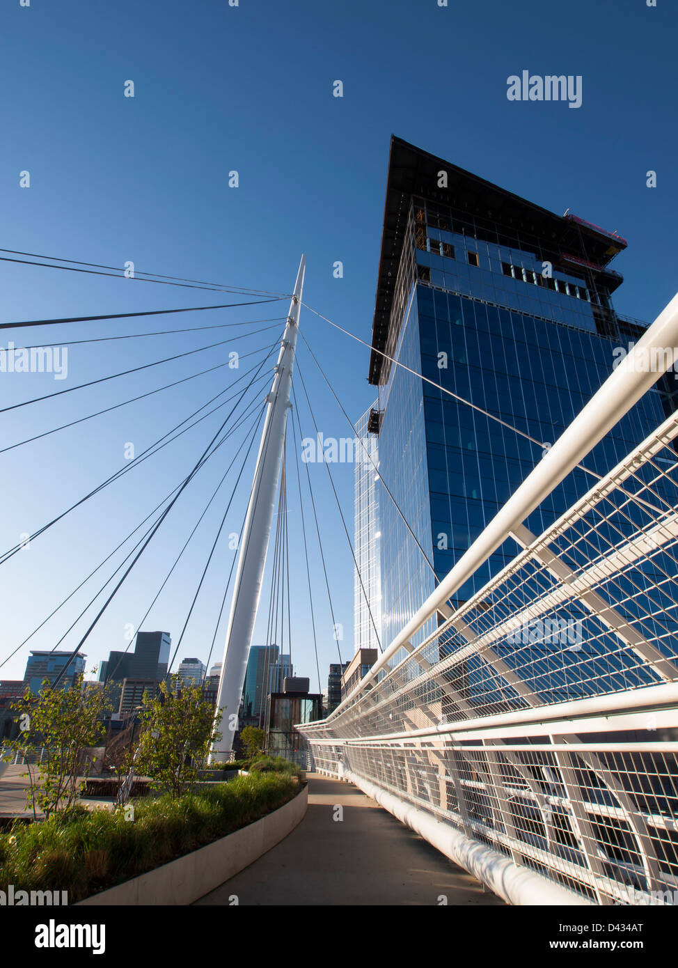 Denver Millennium Bridge at sunrise Stock Photo - Alamy