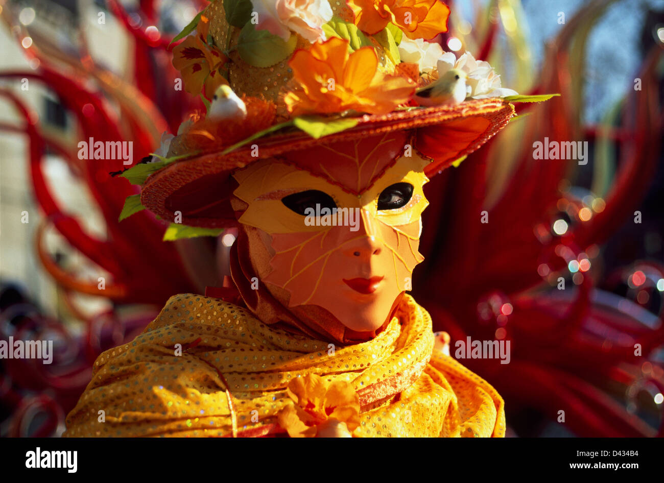 Bright coloured mask during the Venetian Carnival Stock Photo - Alamy