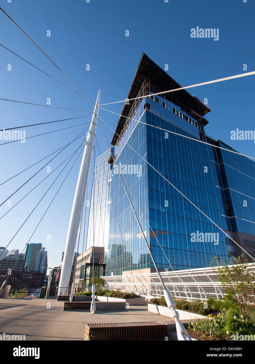 Denver Millennium Bridge at sunrise Stock Photo - Alamy