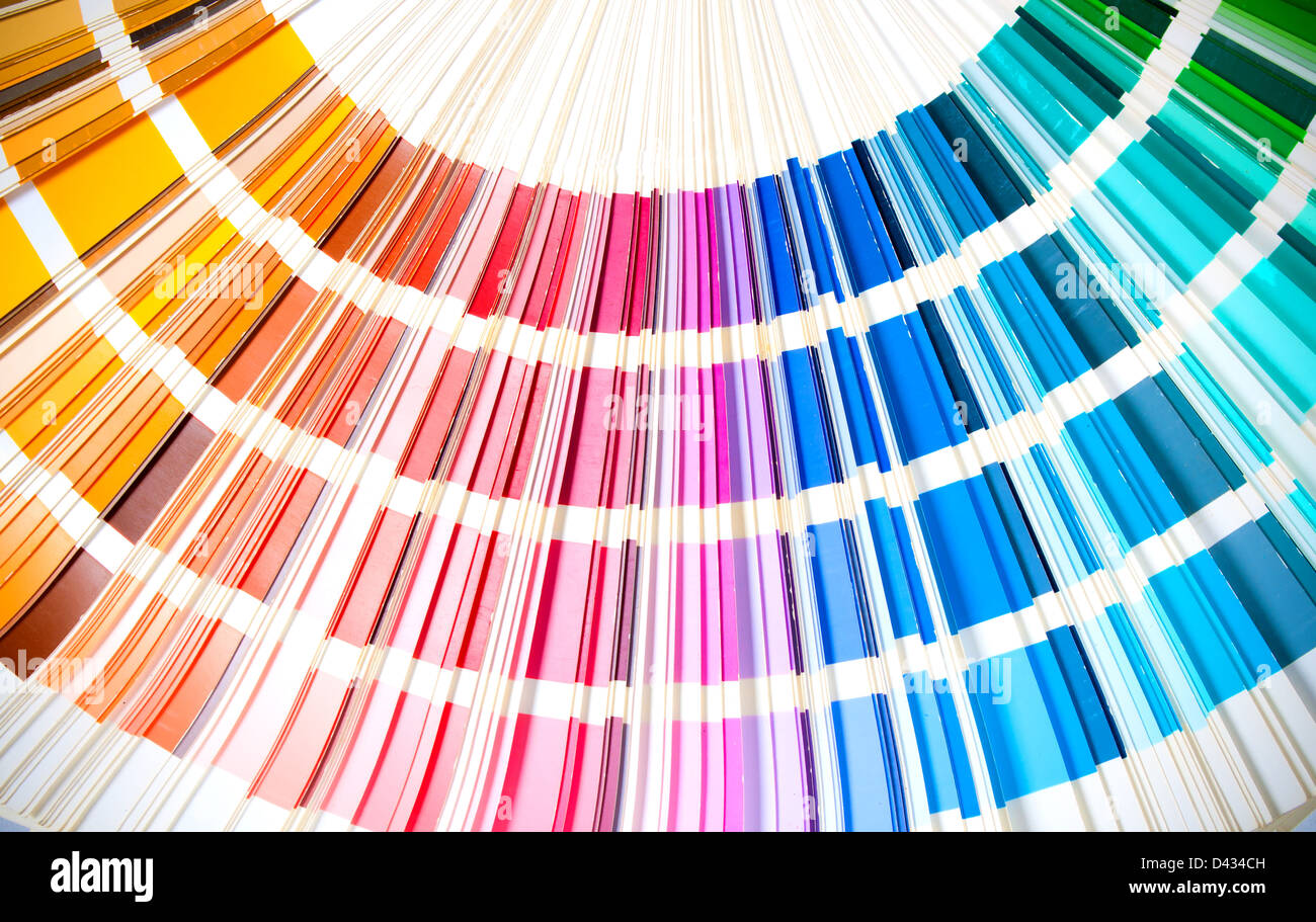 colored swatches book open showing an array of rainbow colors Stock ...