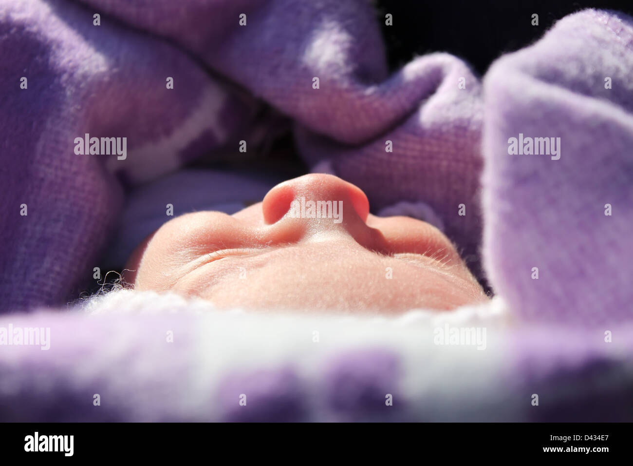 Sleeping newborn baby of 2 weeks old Stock Photo - Alamy