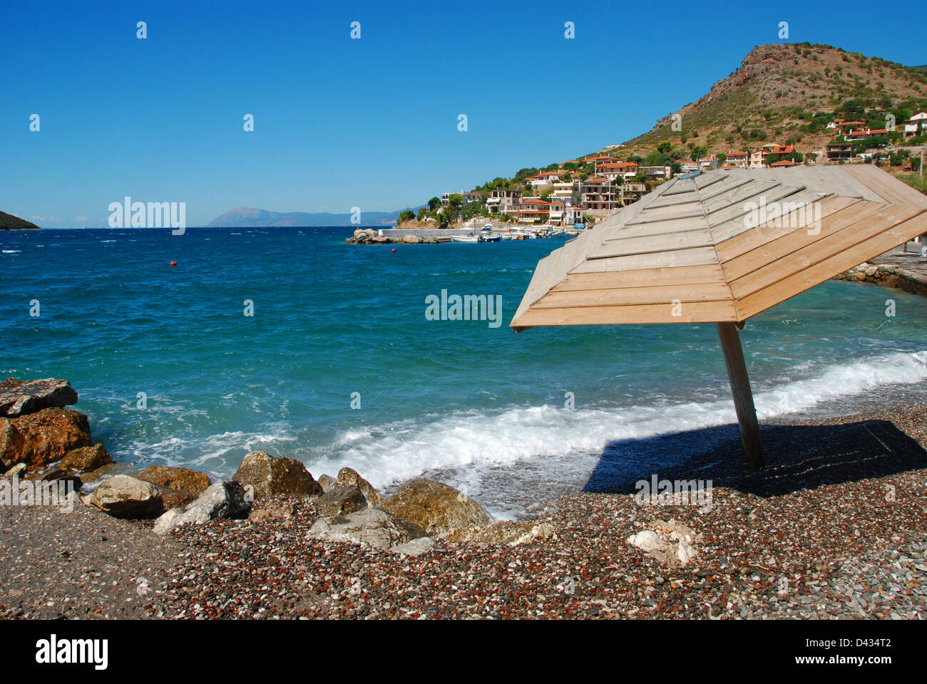 Greek coastal scene on the Gulf of Corinth Stock Photo - Alamy
