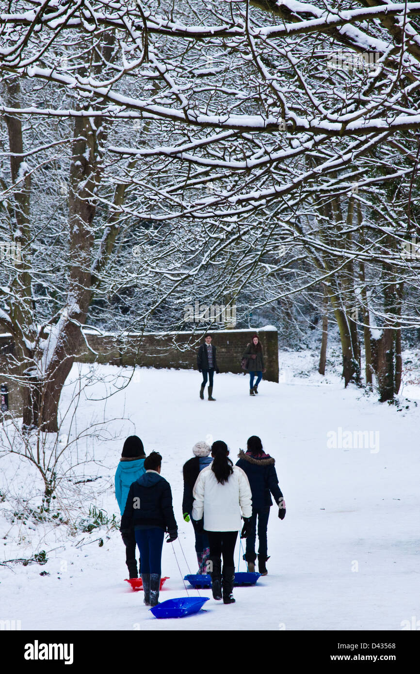 People in the snow Stock Photo - Alamy