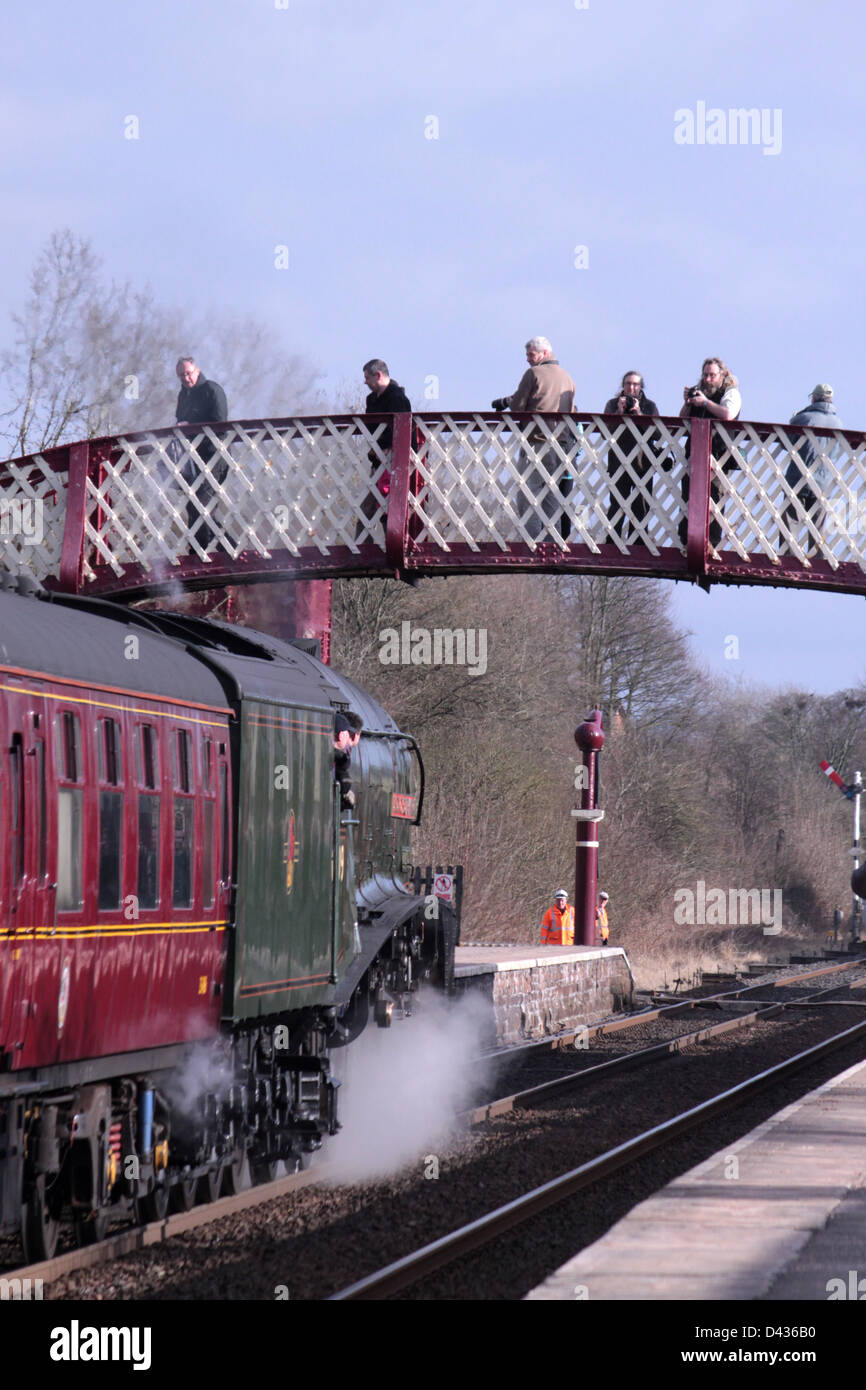 Steam locomotive 60009 Union of South Africa arriving at Appleby ...